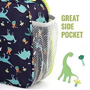 Genteen Lunch Box Kids, Prints Insulated Lunch Bag Kids Boys Girls,Soft Bag Mini Cooler Back to School Thermal Meal Tote Kit Lunch Box for School,Work,Outdoor - Dinosaur