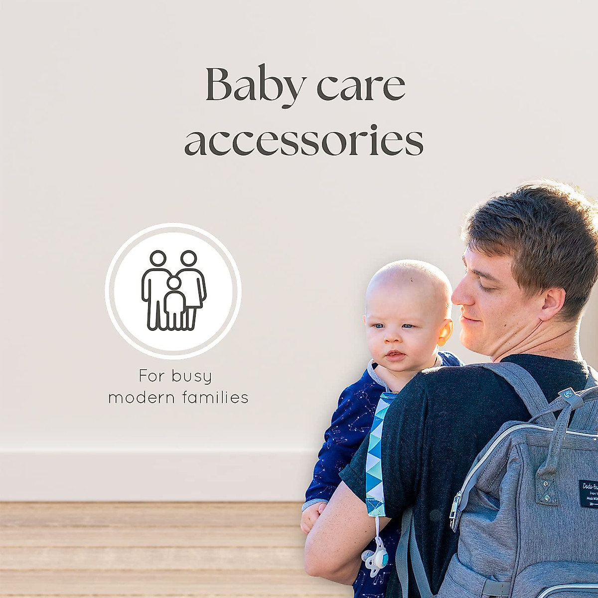 Dodo Babies Diaper Bag Backpack Set - Insulated & Waterproof Pockets - Plus Two Pacifier Clips, Binky Case & Stroller Straps (Teal/Grey)