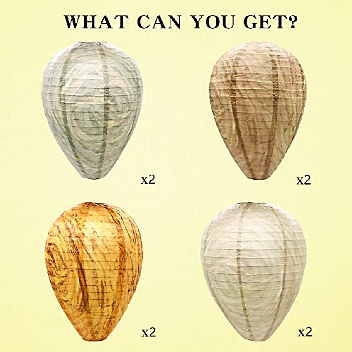 Wasp Nest Simulation Light Nesting, Fake Wasp Nest Bee Paper Lanterns, Hanging Wasp Repellent and Deterrent, Paper Drive Beehive Lantern for House Corner and Garden Outdoor, 8pcs