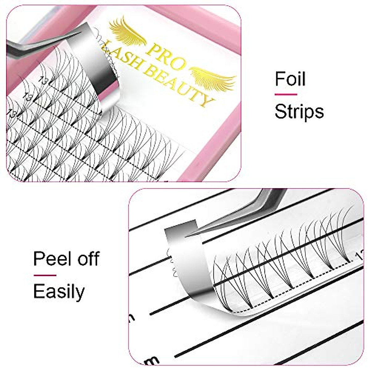 Premade Fans Eyelash Extensions 4D 6D 8D Short Stem Premade Volume Eyelash Extensions .07 .10 C D Curl Pre made Lash Fans 9 to 20 mm Volume Lash Extensions (4D-D-0.10,13mm)