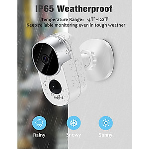 SHELIVE Security Camera Outdoor, Wireless Home Surveillance Camera System with Rechargeable Battery,1080P HD,Waterproof,Night Vision,Motion Detection,2-Way Audio,SD Storage