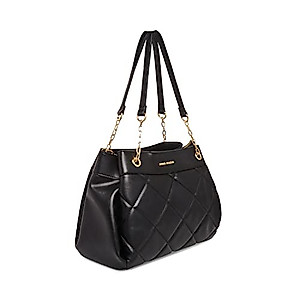 Anne Klein Womens Anne Klein quilted satchel, Black, One Size US