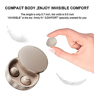 Loluka Small Invisible Earbuds Invisible Earbuds Mini Wireless Bluetooth Earpiece Phone Discreet Earbuds for Work Headphones Single Earbud Sport Earpiece with Mic