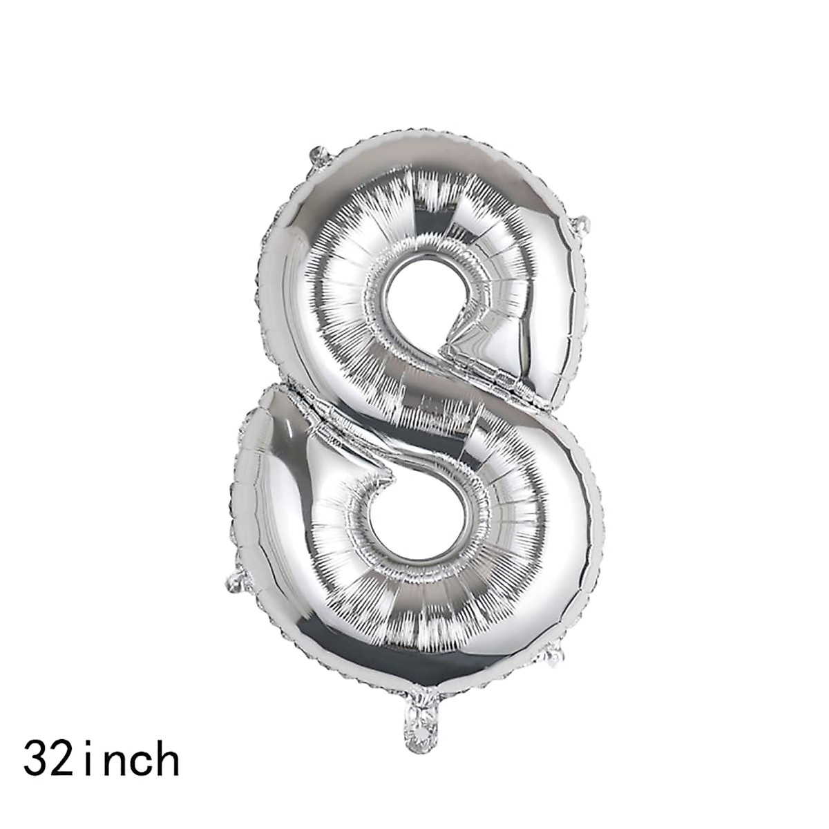 Chaungfu 5 Pcs Astronaut Balloons Rocket Foil Balloons Outer Space Theme Birthday Party Decorations Supplies Big Foil Mylar Number Helium Global for Boy Party Decor Favors - Silver 8