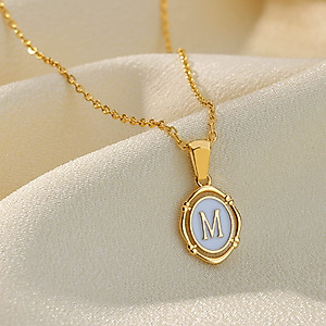 TSDGB Gold Initial Necklaces for Women, 18k Gold Plated Dainty Initial Necklace Personalized Gold Choker Charm Letter Pendant Necklaces Gold Jewelry for Women Girls