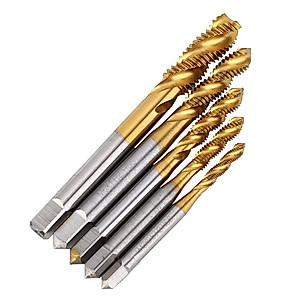 5 Pcs Plated Drill bit Set, M3-M8, Tap Bit Screw Kit for Drilling Metal, Tile, Concrete, Brick, Glass, Plastic and Wood