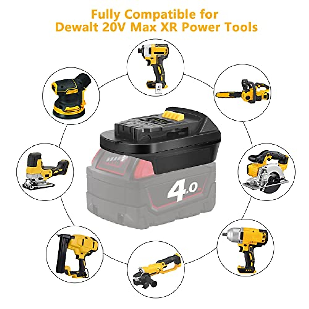 KUNLUN MIL18DL Battery Converter for Milwaukee to Dewalt Battery Adapter, Convert for Milwaukee M18 18V Battery to Dewalt 20V Battery for Dewalt Cordless Tools(Bare Adapter Only)