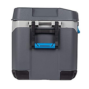 Igloo BMX 72 Quart Cooler with Cool Riser Technology, Fish Ruler, and Tie-Down Points - 18.70 Pounds - Carbonite Gray and Blue