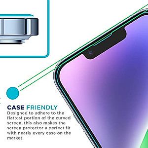 Tech Armor Ballistic Glass Screen Protector for iPhone 14, iPhone 13 and 13 Pro [6.1 Inch] Display 3 Pack Tempered Glass, Case Friendly