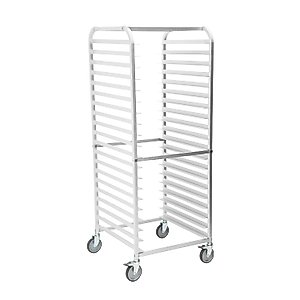 Pearington 20-Tier Bun Pan Rack with Wheels, Commercial Baking Rack for Full or Half Industrial Pan Storage, Bakery Accessory for Kitchen, Restaurant, & More, 25.94" L x 19.96" W