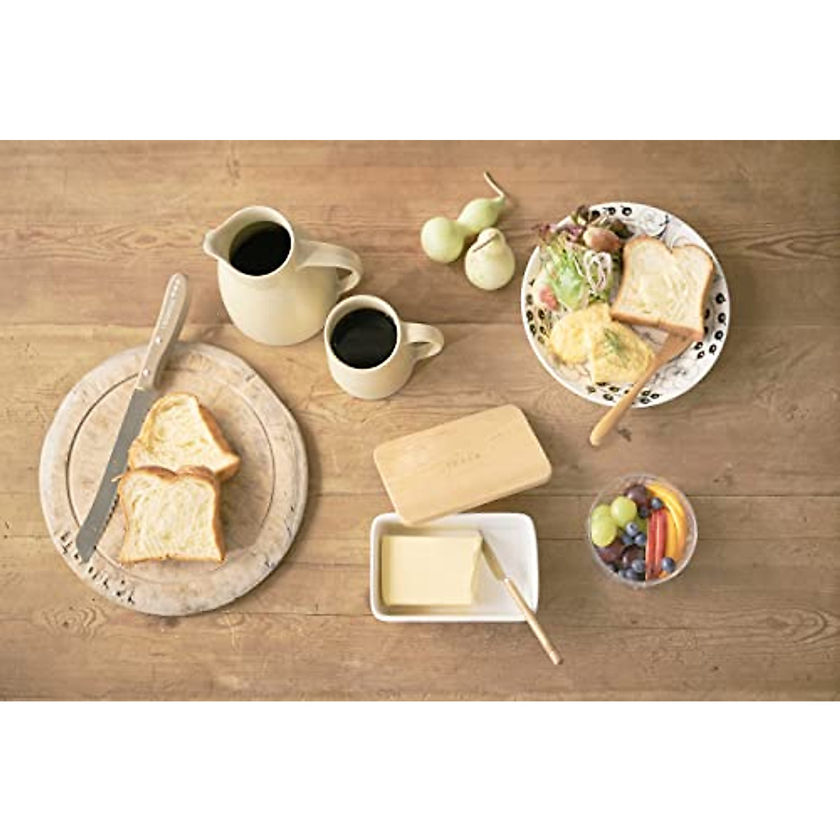 YAMAZAKI Butter Dish Home | Ceramic | Large | Food Storage, White