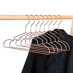 10Pack Koobay 13" Non Slip Rose Gold Wire Top Children Clothes Suit Coat Metal Hanger