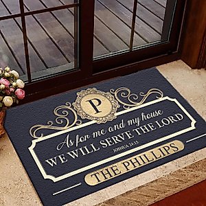 Faithgee As for Me and My House We Will Serve The Lord Doormat Personalized Religious Door Mats for Inside and Outside Entry As for Me and My Home We Will Serve The Lord Doormat 24x36 inch