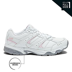 Avia Verge Womens Sneakers - Tennis, Court, Cross Training, or Pickleball Shoes for Women, 8 Medium, White with Light Pink