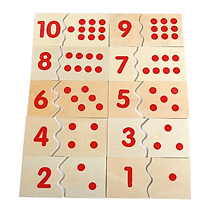 Leader Joy Montessori USA Montessori Math Materials Number Puzzle 1-10 for Preschool Early Learning Tool