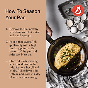 de Buyer MINERAL B Carbon Steel Country Fry Pan with Two Handles - 12.5” - Ideal for Sauteing, Simmering, Deep Frying, Stir Frying & One-Pan Meals - Naturally Nonstick - Made in France