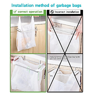 YQh Trash Bag Holder,Trash Bag Holder Rack Kitchen Trash Can Small Trash Container for Kitchen Cabinet Door and Cabinet Under Sink Bag Holder (1)