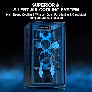 ICYPOLK Beverage Refrigerator Cooler -120 Can Stainless Steel Mini Fridge with Digital Temperature Display, Glass Door and Adjustable Shelves Perfect for Soda Beer Wine Drinks, 3.2 Cu.Ft