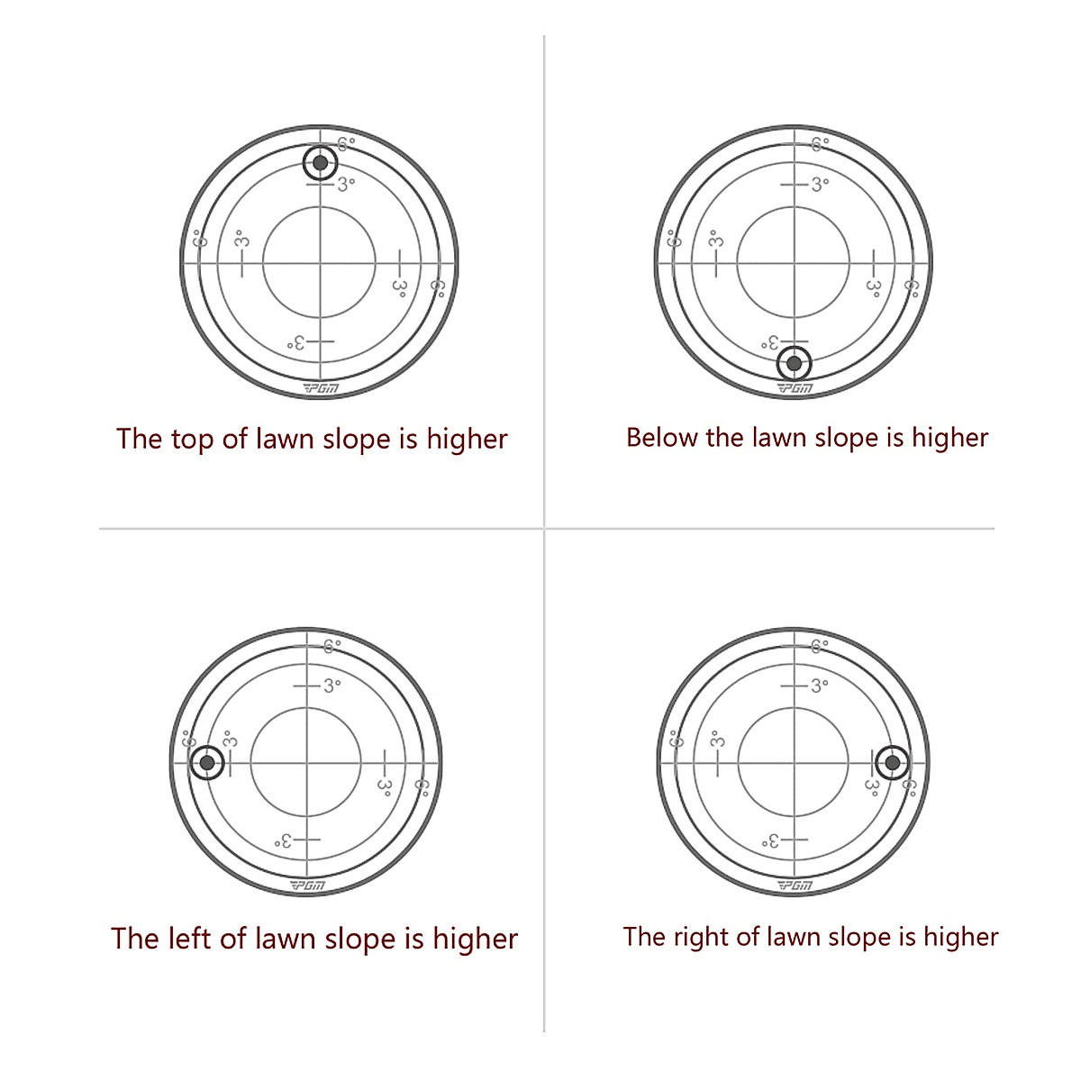 PGM Ball Markers Hat Clip Golf Putting Aid Round Bubble Level High Precision Reader
