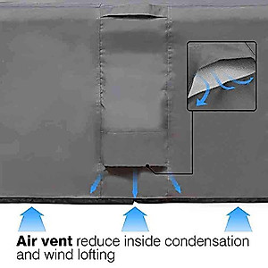 Vailge Rectangular Coffee Table Cover - Outdoor Lawn Patio Furniture Covers with Padded Handles and Durable Hem Cord - Heavy Duty and Waterproof,Fits Large Rectangular Coffee Table (Grey)