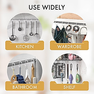 Amazer Plastic Shower Curtain Rings Hooks, Shower Curtain Hooks Rings, 24 Pcs Shower Hooks for Shower Curtain, C Shaped Shower Rings for Curtain, Clear Shower Curtain Rings for Bathroom Shower Rod