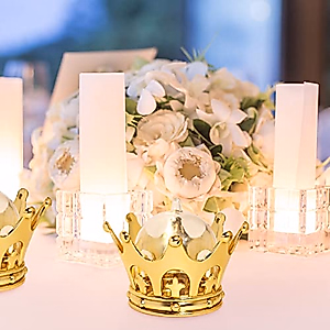 Honeydak Gold Fillable Crown with Dome Party Favors Decorative Crown Candy Storage Boxes Fillable Golden Crown Candy Containers for Baby Shower Princess Birthday Party Supplies (36 Pieces)
