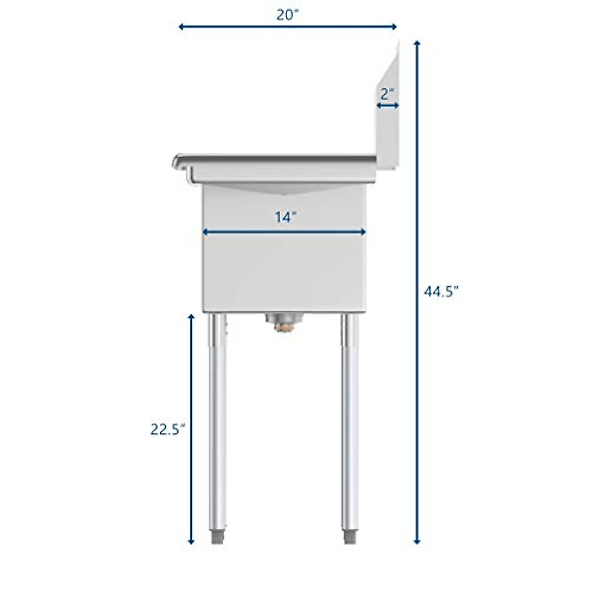 KoolMore - SC101410-12B3 3 Compartment Stainless Steel NSF Commercial Kitchen Sink with Right and Left Drainboards - Bowl Size 10" x 14" x 10", Silver