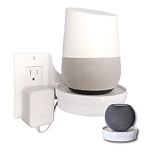 The Google Home Hub Nest Hub [Gen 1 and Gen 2] Mount for Electrical Outlets. Full Swivel. Installs in Seconds. Hidden Cord Storage. Award Winning Design. Works on All Vertical Outlets.