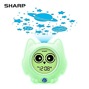SHARP Ready to Wake Owl Sleep Trainer, Kid’s Clock for Ready to Rise, Ceiling Projection Nightlight and “Off-to-Bed” Feature – Simple to Set and Use!