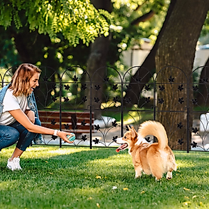 15 Pack Decorative Garden Fence Panels No Dig Fencing, Total 38in (H) x 16ft (L) Coated Metal RustProof Landscape Wire Border Folding Patio Fences Flower Bed Fencing Animal Barrier for Dog