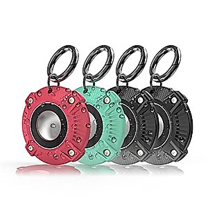 Waterproof Airtag Case, Screw Full Cover Compatible with Airtag Keychain Holder, Hard PC+TPU Full Body Protective Tracker Case for Keys, Luggage,Backpack,pet Collars (Mixed Color 4 Pack A)