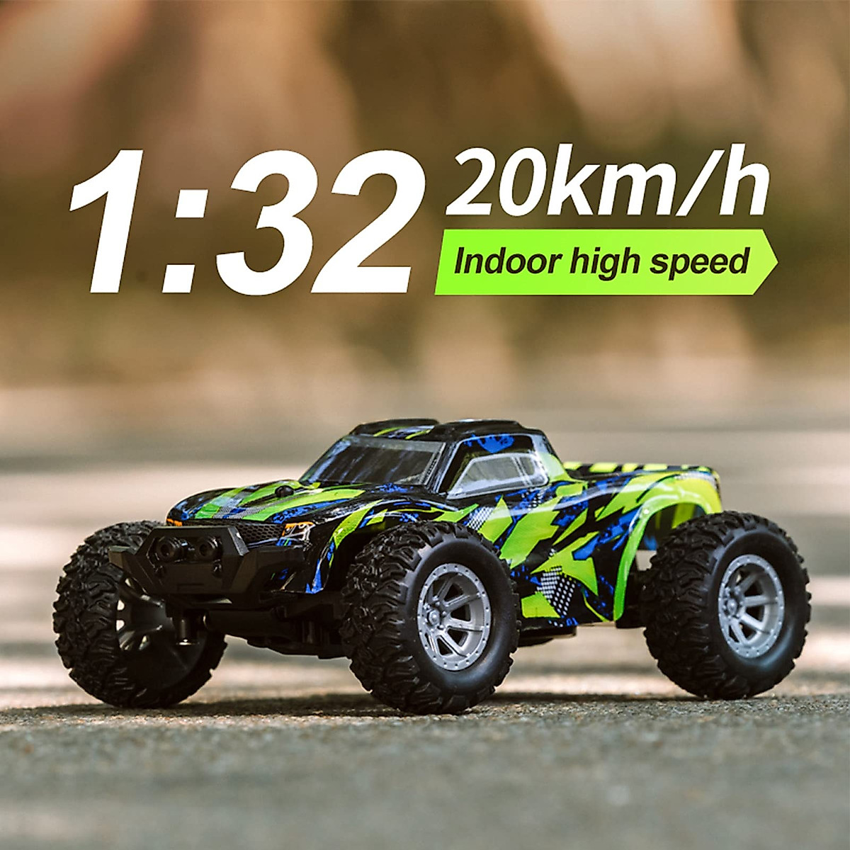 RC Car,S801/s802 1/32 2.4G 20km/h Mini High?Speed Drifting Remote Control Car Terrain Trucks for Childrens(Green) Full Car Toy Series