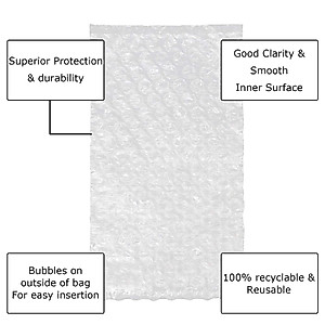 200 Pack 4x8 Inch Bubble Cushion Wrap Bags for Shipping Packing Small Clear Bubble Out Pouches Double Walled Bubble Cushioning Bags for Moving Storage