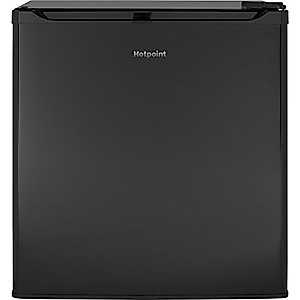 Hotpoint Mini Fridge With Freezer | 1.7 Cubic Ft. | Single-Door Design With In-Door Can Rack & Small Freezer | Small Refrigerator for the Garage, Dorm Room, or Bedroom | Energy Star Certified | Black