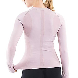 MathCat Seamless Workout Shirts for Women Long Sleeve Yoga Tops Sports Running Shirt Breathable Athletic Top Slim Fit(Small,Purple)