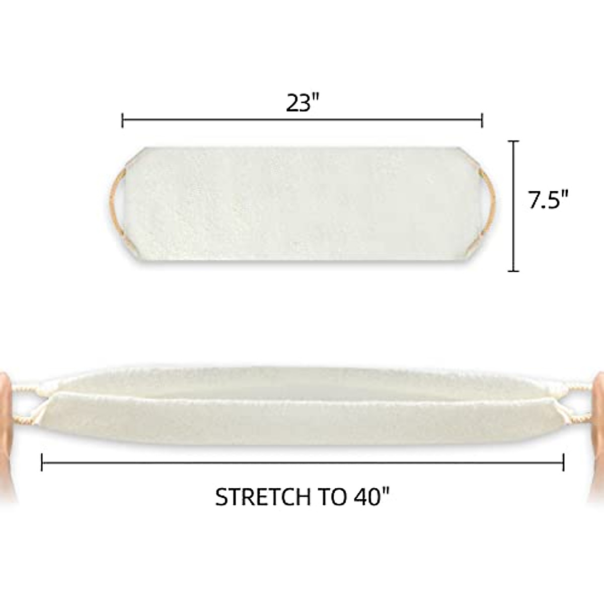 Exfoliating Back Scrubber for Shower, Rough Back Washer for Men and Women - Deeply Clean and Polish Skin - Better to Use Than Shower Brush or Loofah