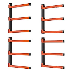 TORACK Lumber Storage Metal Rack, Wood Rack Organizer, 3-Level Wall Mount, Wood Storage System, Durable Sheet Screws, Workshop Rack(2PCAK)