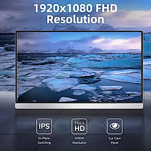 AYY Portable Monitor 15.8 Inch FHD 1080P Portable External Second Monitor HDMI Travel Screen for Laptop Desktop, MacBook, Phones, Tablet, PS5/4, Xbox, Switch, Built-in Speaker with Protective Case
