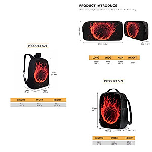 FANCOSAN Cool Basketball Pattern Kids Backpack Travel Rucksack School Bag + Lunch Box + Pencil Bag 3 Piece