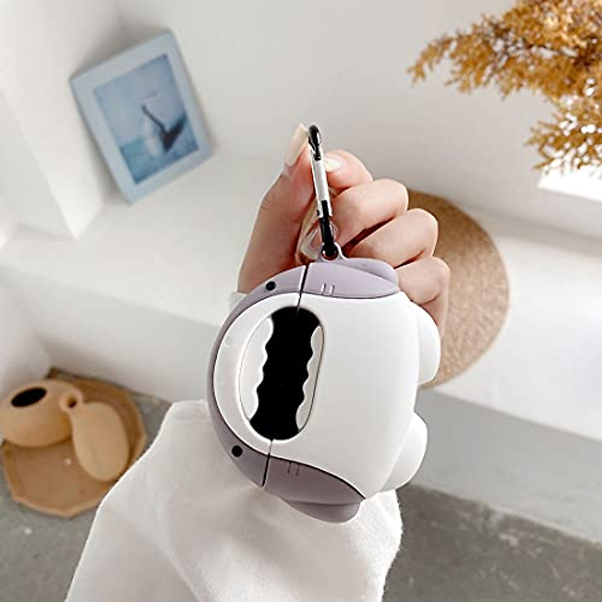 XBS-Better Compatible with Sony WF-1000XM4 Case, Shark Case for 2021 Earbuds Men Kids Teens Boys Soft Silicone Keychain Accessories