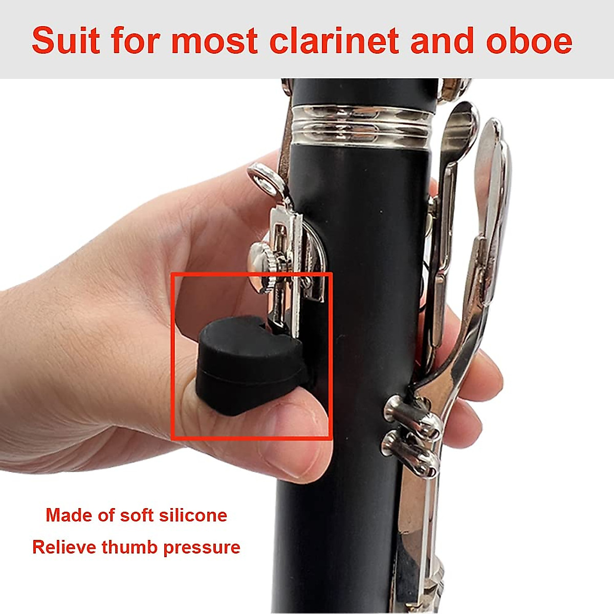 3 Pcs Soft Silicone Clarinet Oboe Thumb Rest Cushion Protector Thumb Protector Fit for Most Clarinet, 3 Colors