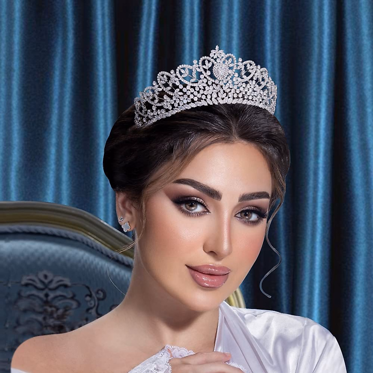 Jorsnovs Wedding Crowns for Bride Cubic Zirconia Tiaras Bridal Diamond Headpieces Corona De Novia Quinceanera Zircon Headband