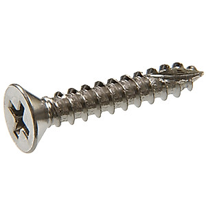 The Hillman Group 45378 5-Inch x 3/4-Inch Flat Phillips Wood Screw, Chrome, 50-Pack