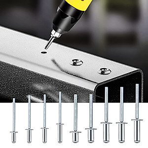 200 Pcs Pop Rivets Assortment Kit, Assorted Aluminum Blind Rivets, Metal Flange Blind Rivets for Metal, 1/8"x1/4", 1/8"x5/16", 1/8"x3/8", 1/8"x1/2", 3/16"x1/4", 3/16"x5/16", 3/16"x1/2", 3/16"x5/8"