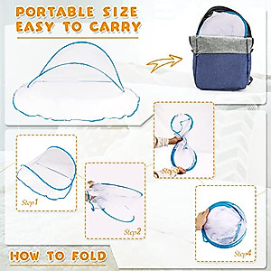 2 Pack Portable Mosquito Net Tent, Folding Mosquito Head Net, Pop Up Mosquito Tent Netting for Bedding Camping Traveling Patio (2 Pack, Large)