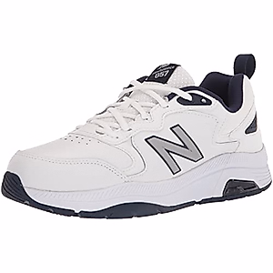 New Balance Men's 857 V3 Casual Comfort Cross Trainer, White/Navy, 11.5