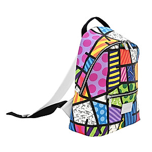 BRITTO Romero Vegan Leather Small Backpack, Colorful Landscape