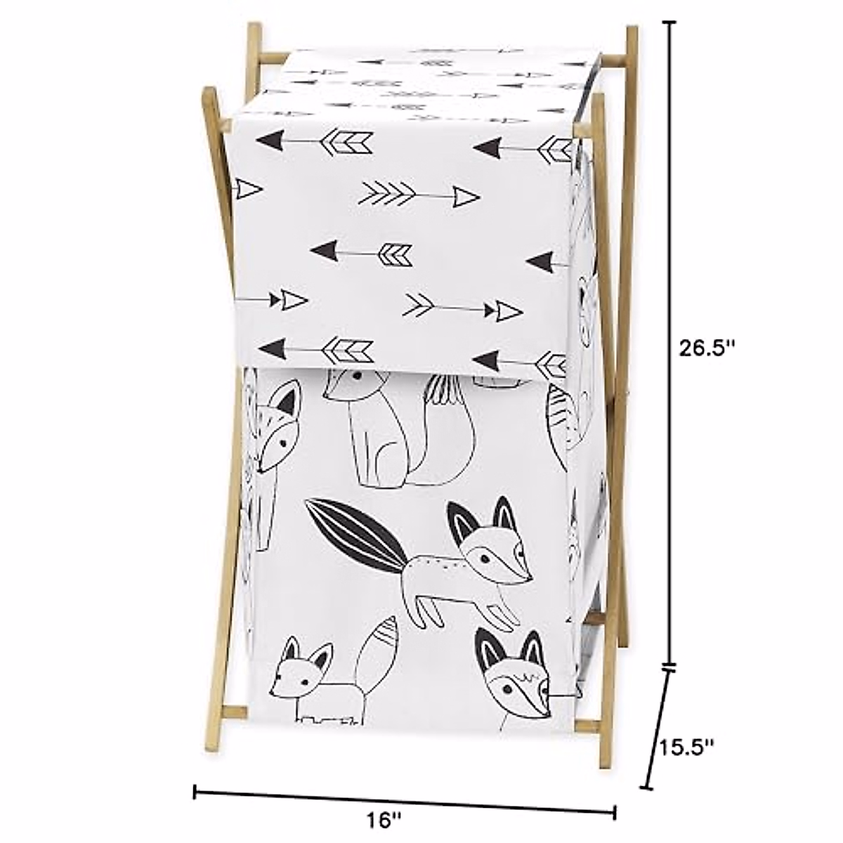 Baby Children Kids Clothes Laundry Hamper for Black and White Fox and Arrow Bedding Set