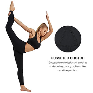 Yoga Leggings for Women with Pockets High Waisted Tummy Control Women's Butt Lift Yoga Workout Leggings Running Pants Black