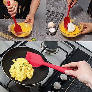 Food Grade Silicone Spatula Set of 6, High Temperature Resistant Seamless One Piece Design, Kitchen Utensils Nonstick for for Cooking, Baking and Mixing